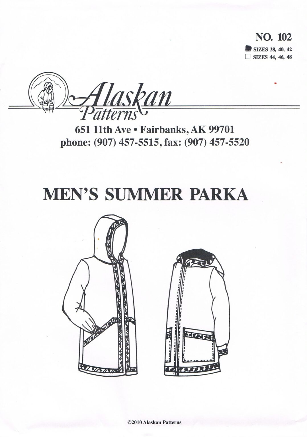 Men’s Summer Parka Patterns - Alaskan Patterns