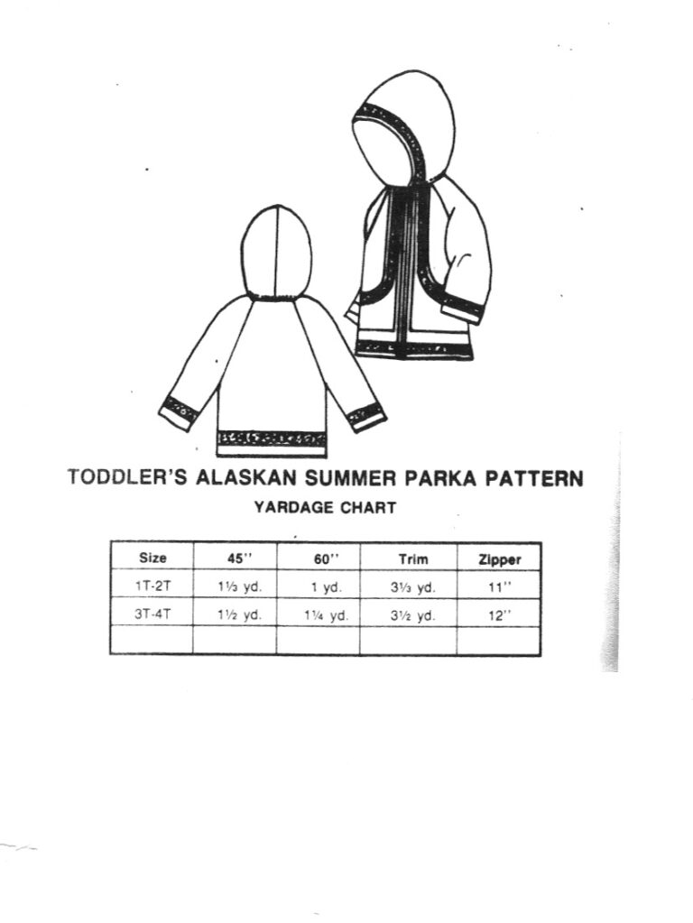 Toddler Summer Parka Patterns - Alaskan Patterns